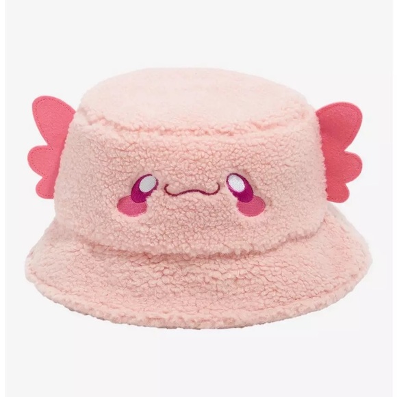 Hot Topic | Accessories | Pink Axolotl Sherpa Bucket Hat | Poshmark